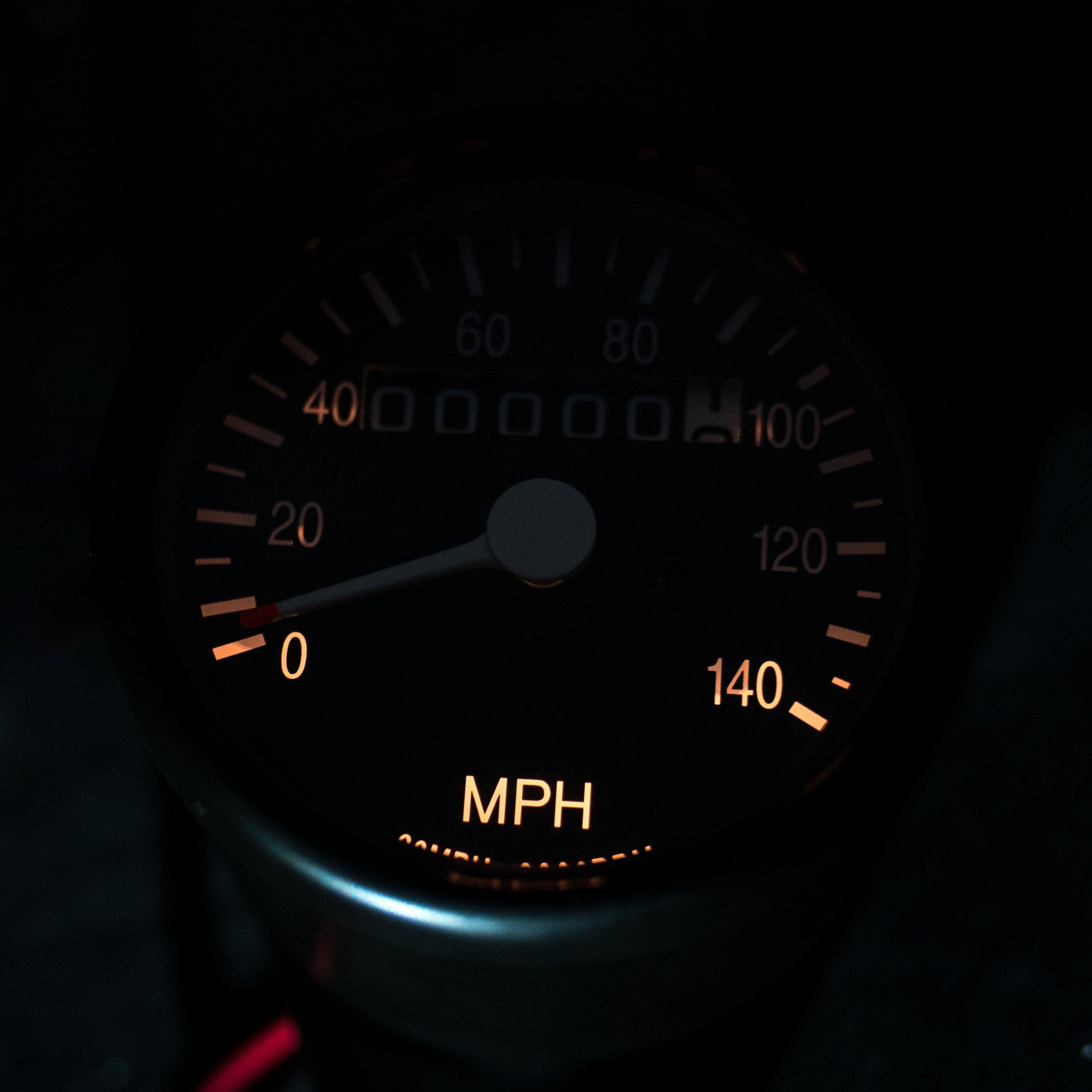 Black Mini Speedometer w/ Odometer & Clamp ( 1000:60 Ratio ) - Cognito Moto